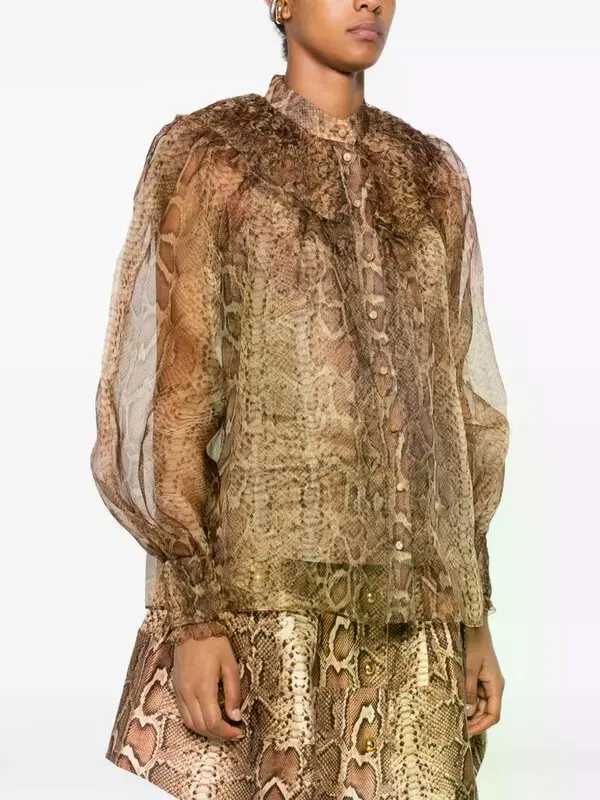 Zimmermann Ruffle-trimmed Silk Shirt