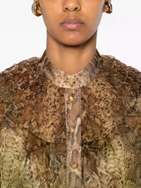Zimmermann Ruffle-trimmed Silk Shirt