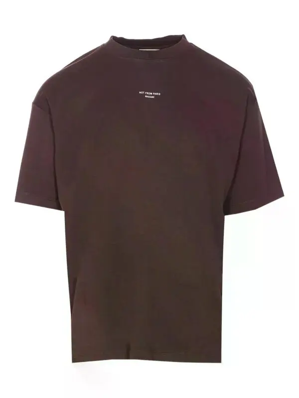 Drole De Monsieur Crew Neck Logo T-shirt - Brown
