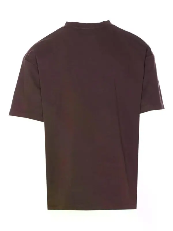 Drole De Monsieur Crew Neck Logo T-shirt - Brown