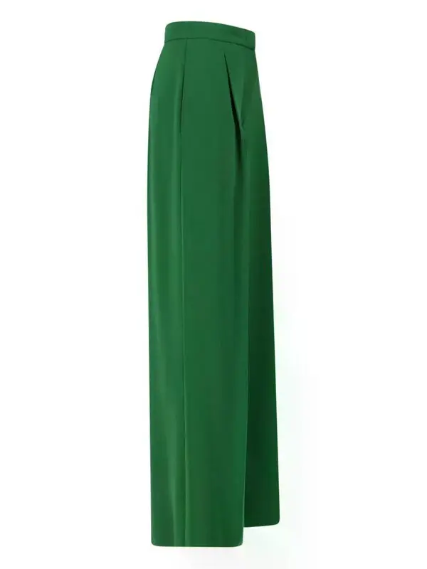 Max Mara Pleated Straight Trousers - Green