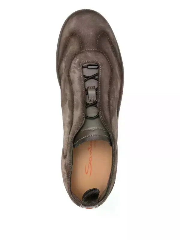 Santoni Leather Slip-on Sneakers