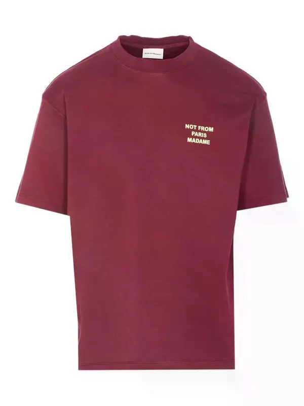 Drole De Monsieur Crew Neck Logo Print T-shirt - Red