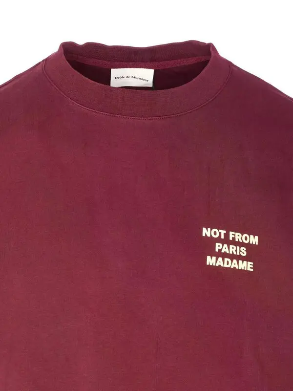 Drole De Monsieur Crew Neck Logo Print T-shirt - Red