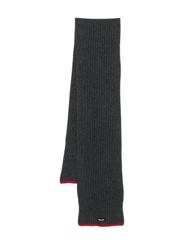 MSGM Ribbed-knit Scarf - Grey