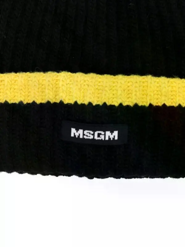MSGM Ribbed-knit Beanie - Black