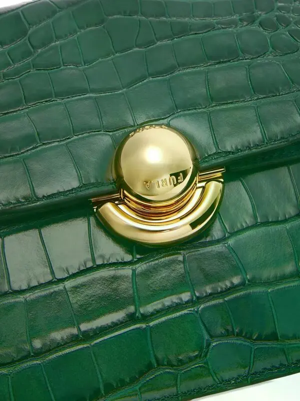 Furla Sfera Crocodile-effect Crossbody Bag - Green