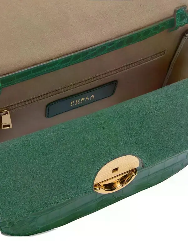 Furla Sfera Crocodile-effect Crossbody Bag - Green