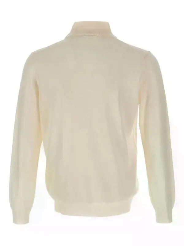 KANGRA Mock-neck Ribbed-cuff Sweater - White
