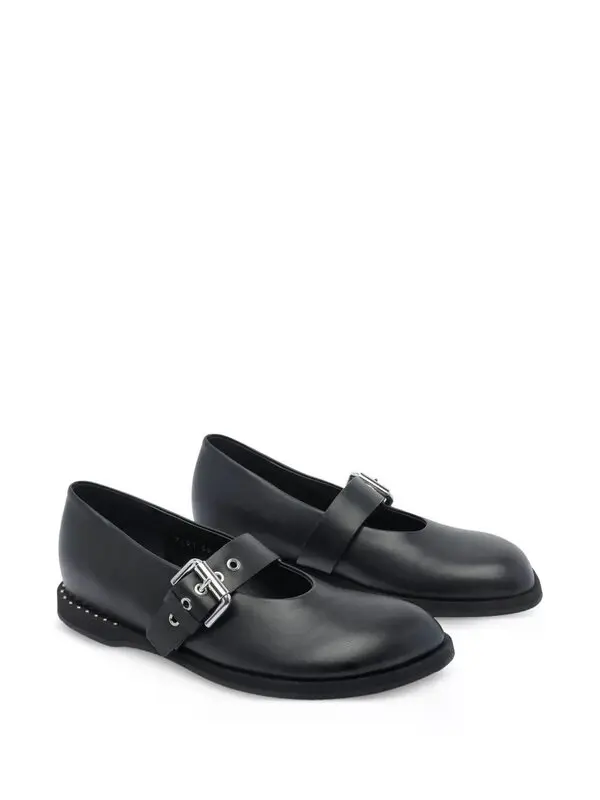 Premiata Buckle-detail Leather Ballet Flats