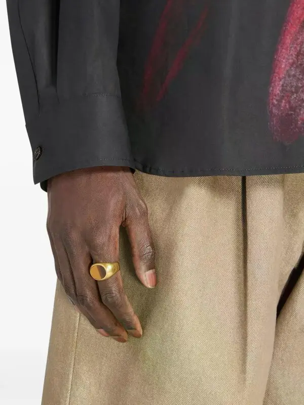 Dries Van Noten Oval-frame Signet Ring - Gold