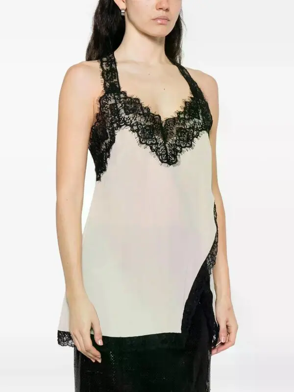 Pinko Lace-trim Silk Top