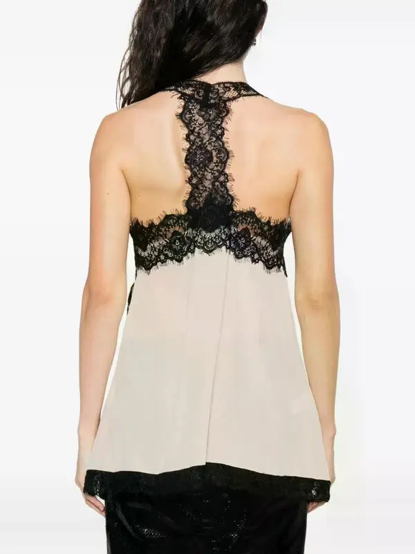 Pinko Lace-trim Silk Top