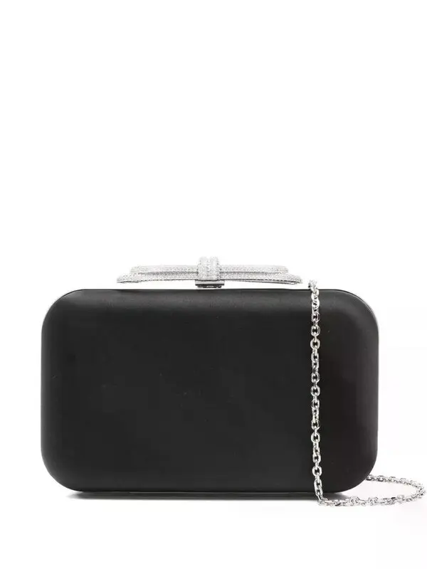 Mach & Mach Crystal-embellished Bow Clutch - Black