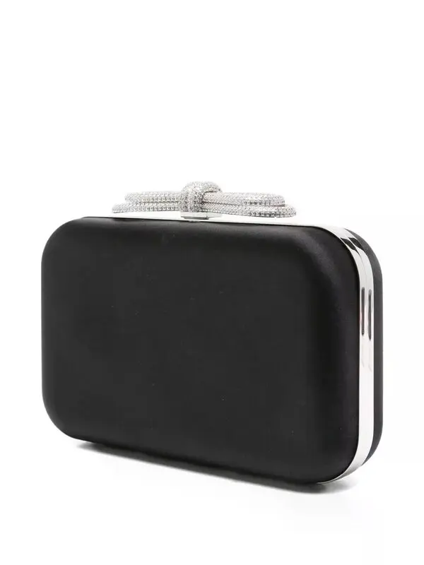 Mach & Mach Crystal-embellished Bow Clutch - Black