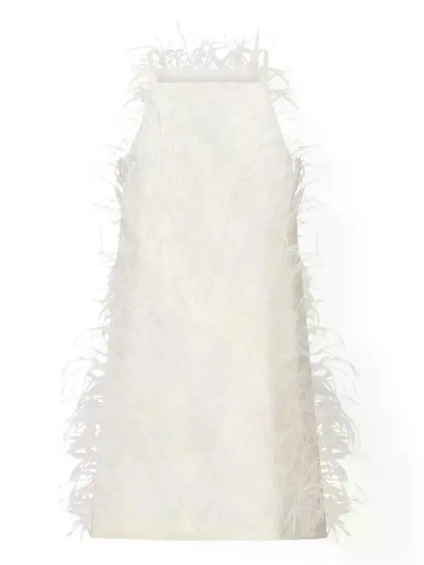 Pinko Feather-embellished Dress - White
