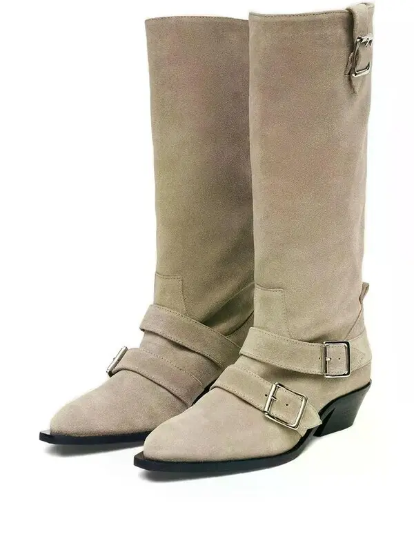 ALOHAS 45mm Ryder Buckle-detail Suede Boots