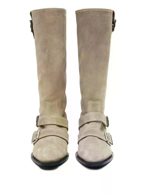 ALOHAS 45mm Ryder Buckle-detail Suede Boots