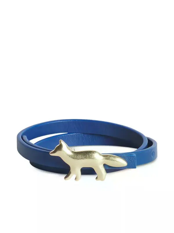 Maison Kitsuné Fox-embellished Leather Bracelet - Blue