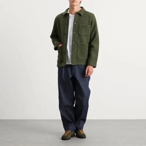 Universal Works Wool Fleece Field Jacket - Olive