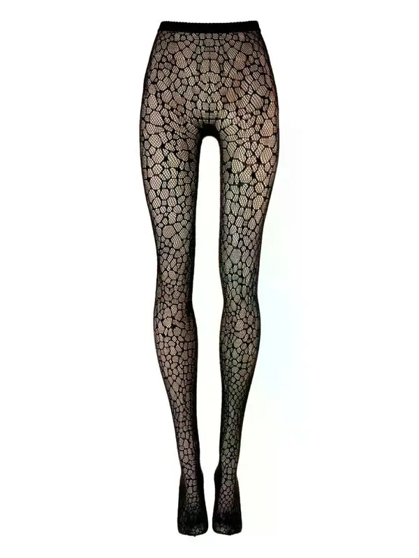Wolford Reptile Net Tights - Black