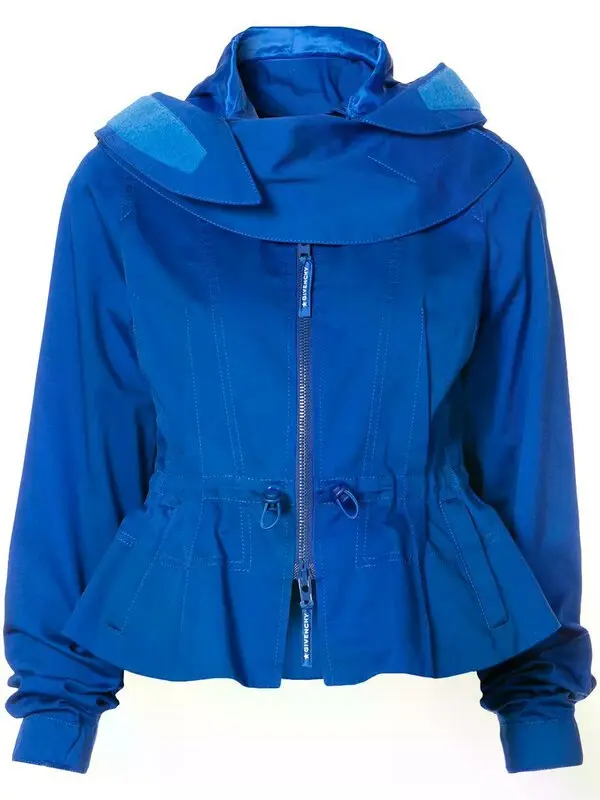 Givenchy Peplum Hem Cotton Jacket - Blue