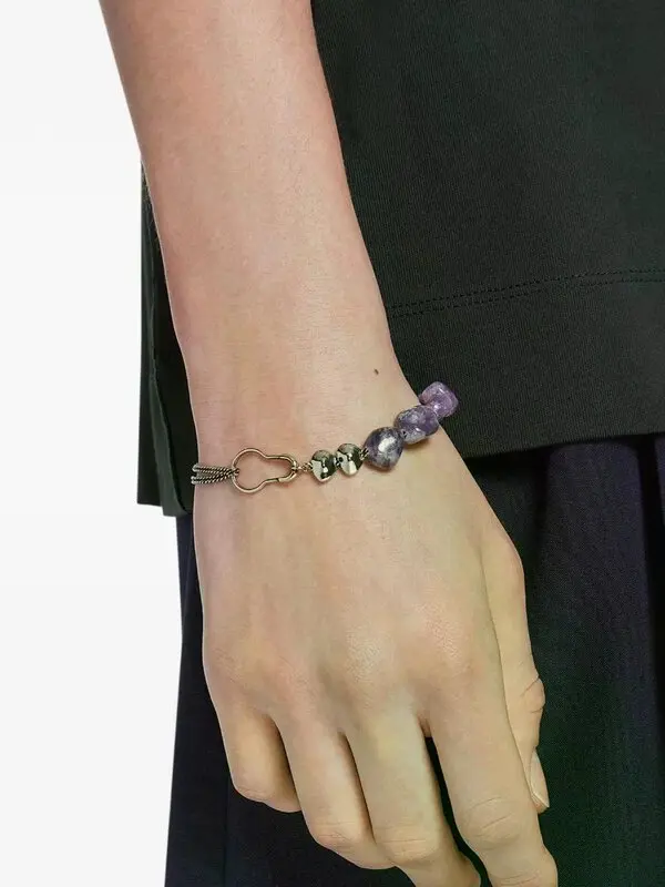 Dries Van Noten Stone Chain Bracelet - Silver