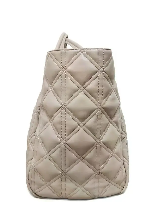 Emporio Armani Diamond-pattern Tote Bag With Logo Charm