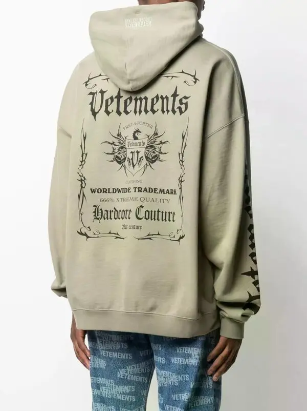 Vetements Logo Drawstring Hoodie