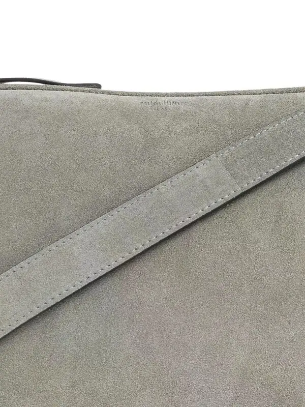 Moschino Suede Zip-fastening Shoulder Bag - Grey