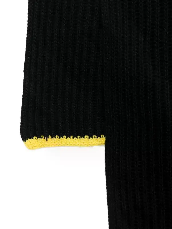 MSGM Ribbed-knit Scarf - Black