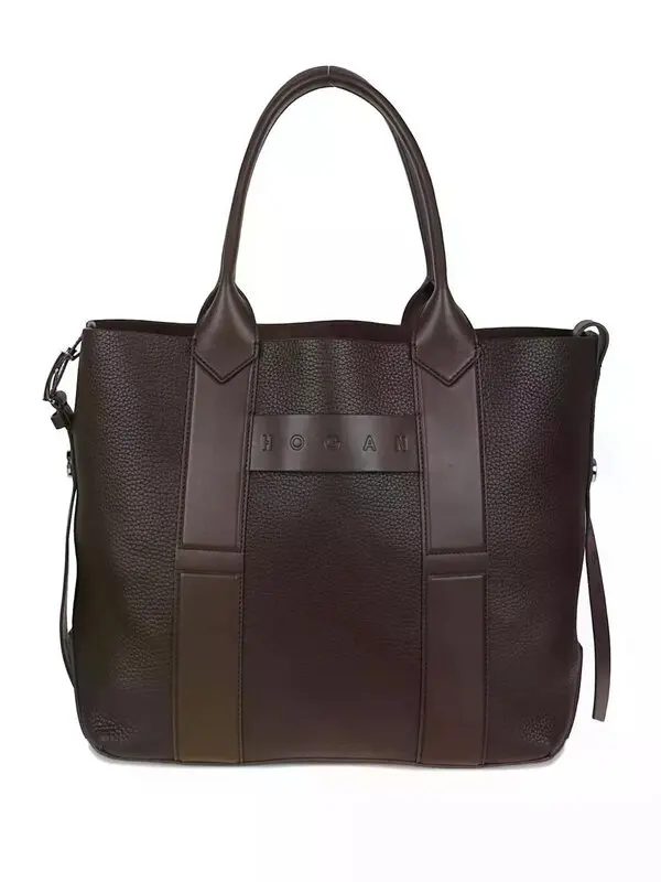 Hogan Leather Panelled Shoulder Bag - Brown