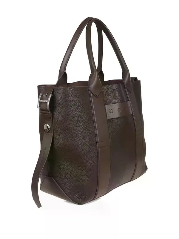 Hogan Leather Panelled Shoulder Bag - Brown