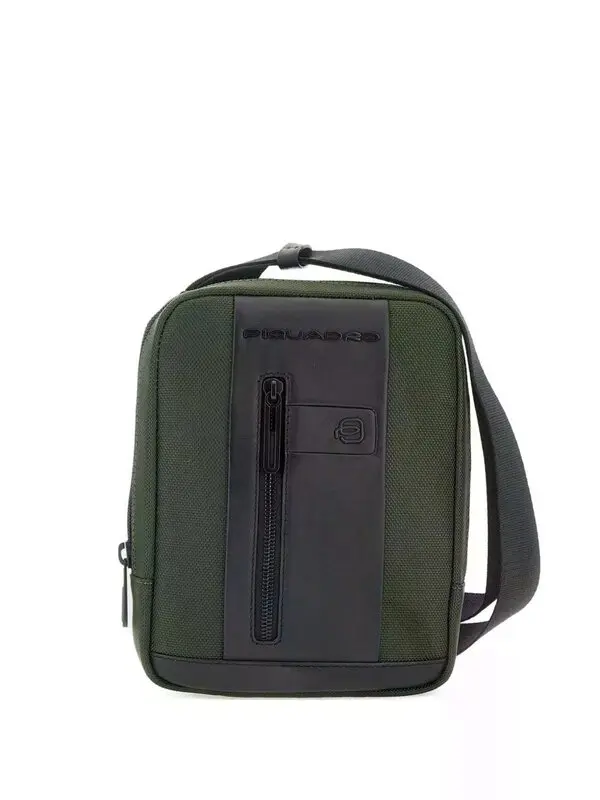 PIQUADRO Leather-trimmed Messenger Bag - Green