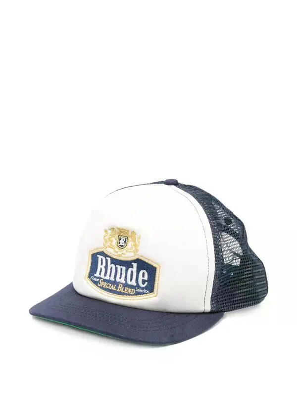 Rhude Embroidered-logo Mesh-back Trucker Hat - Blue