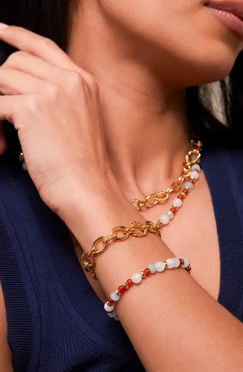 Estée Lauder Beaded Bracelet - Red Multi