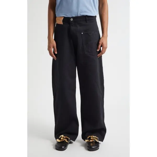 JW Anderson Twisted Workwear Denim Jeans - Black