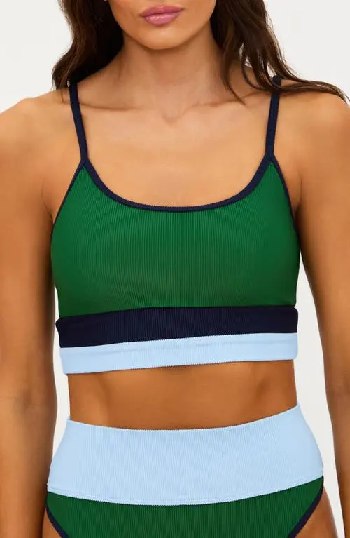 Beach Riot Eva Rib Bikini Top - Ivy Colorblock