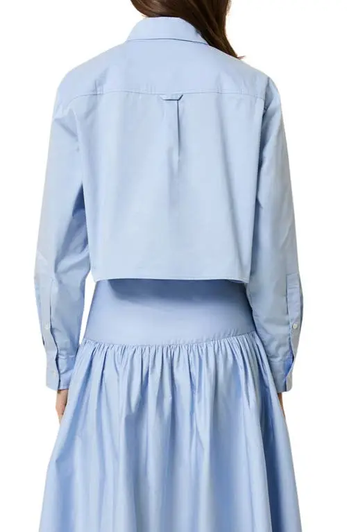 Solid & Striped The Cropped Avril Button-up Shirt - Open Water