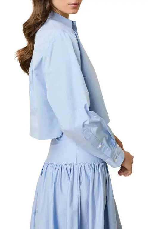 Solid & Striped The Cropped Avril Button-up Shirt - Open Water