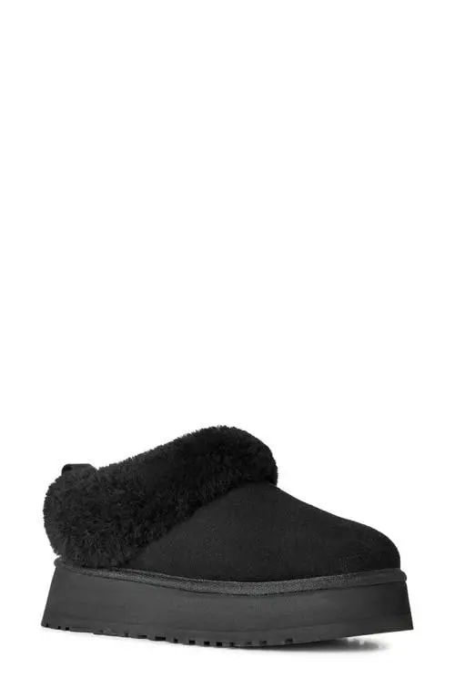 UGG Tazzelle Genuine Shearling Collar Slipper - Black