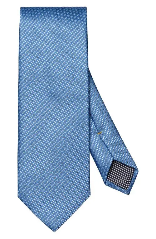 Eton Textured Solid Silk Tie - Light Blue