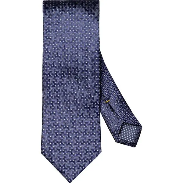 Eton Geometric Silk Jacquard Tie - Dark Purple