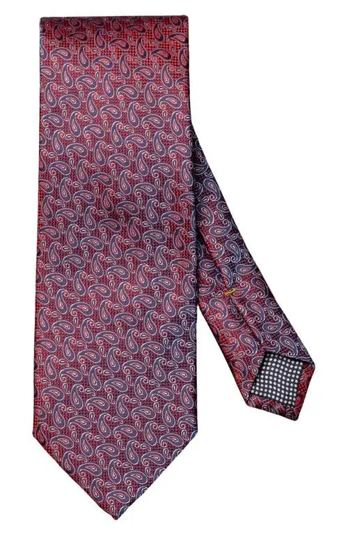 Eton Paisley Silk Tie - Medium Red