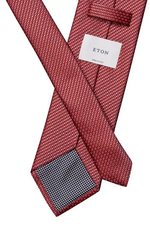Eton Textured Silk Tie - Medium Red