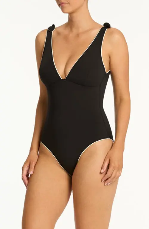 SEA LEVEL Babylon Knotted Strap One-piece Swimsuit