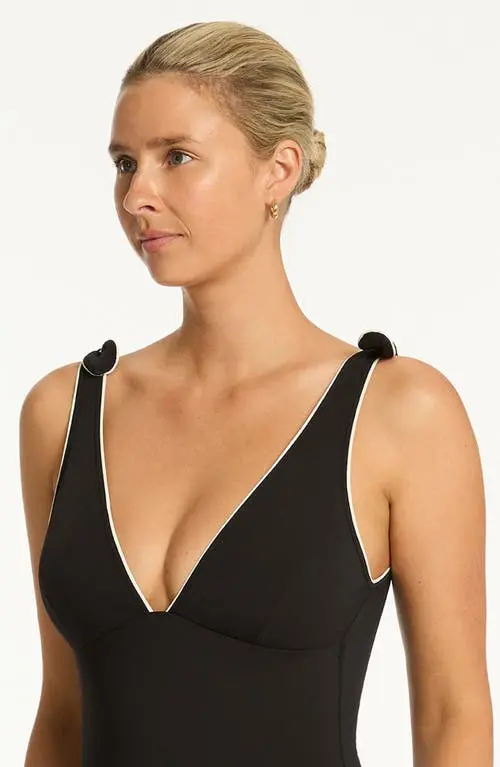 SEA LEVEL Babylon Knotted Strap One-piece Swimsuit