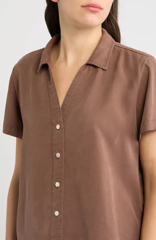 CLOTH & STONE Flowy Button-up Shirt - Saddle Brown