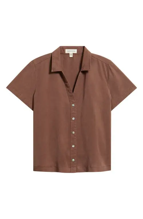 CLOTH & STONE Flowy Button-up Shirt - Saddle Brown