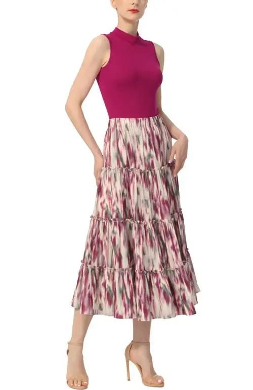 KIMI + KAI Tiered Ruffle Midi Skirt - Orchid